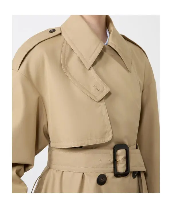 Max Mara Belted Cotton Trench Coat - Colonial
