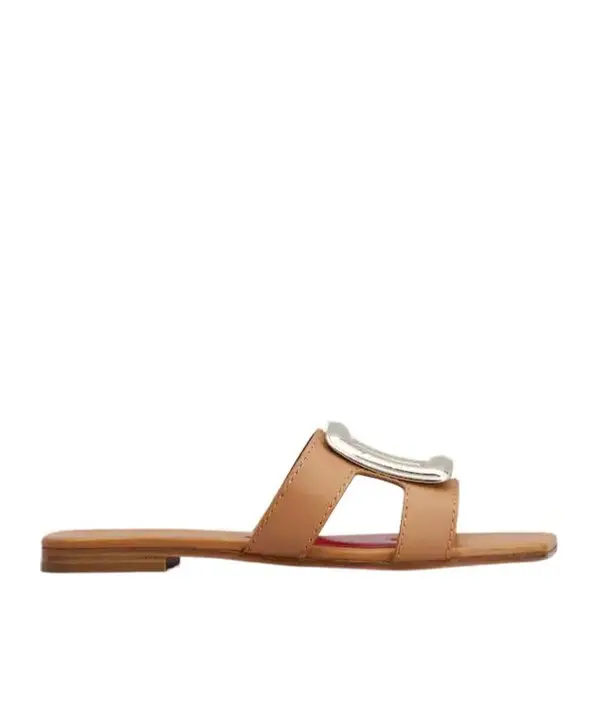 ROGER VIVIER Logo Engraved Square Toe Sandals