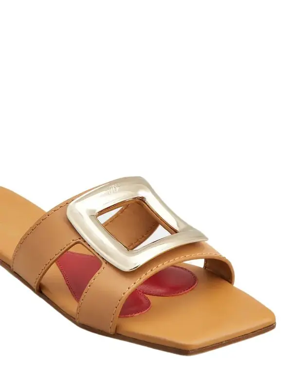 ROGER VIVIER Logo Engraved Square Toe Sandals
