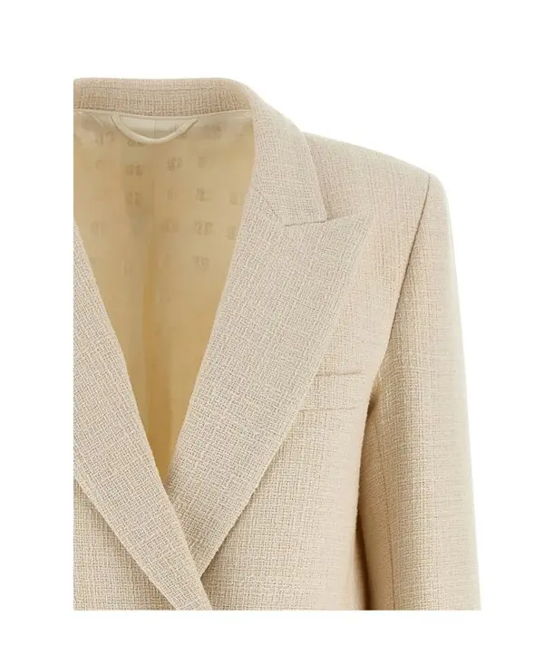BLAZÉ MILANO Double-breasted Peak Lapel Blazer - Cream