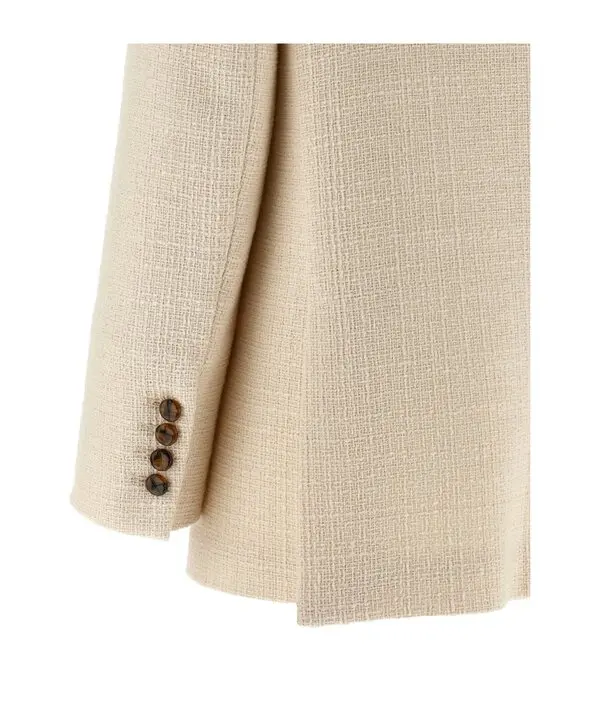 BLAZÉ MILANO Double-breasted Peak Lapel Blazer - Cream
