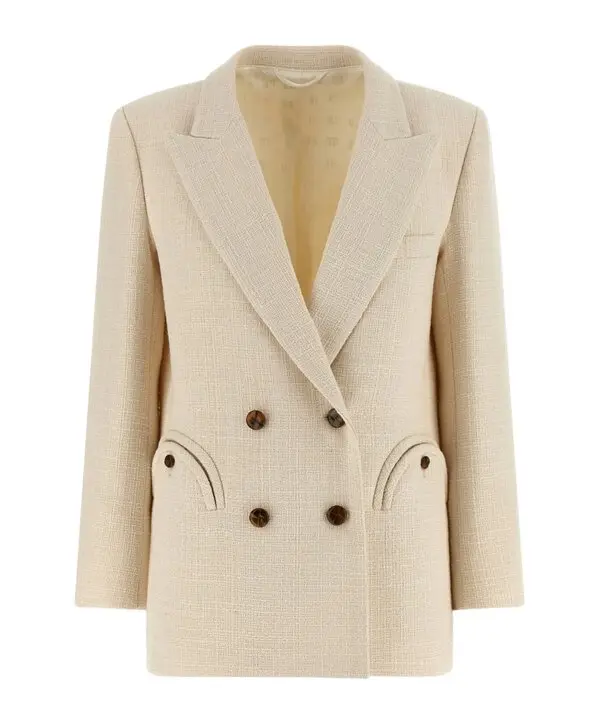 BLAZÉ MILANO Missy Everynight Double-breasted Blazer - Cream