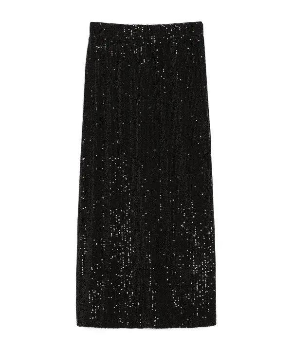Max Mara Embroidered Sequin Midi Skirt
