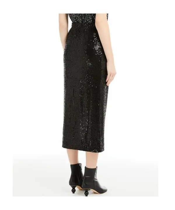 Max Mara Embroidered Sequin Midi Skirt