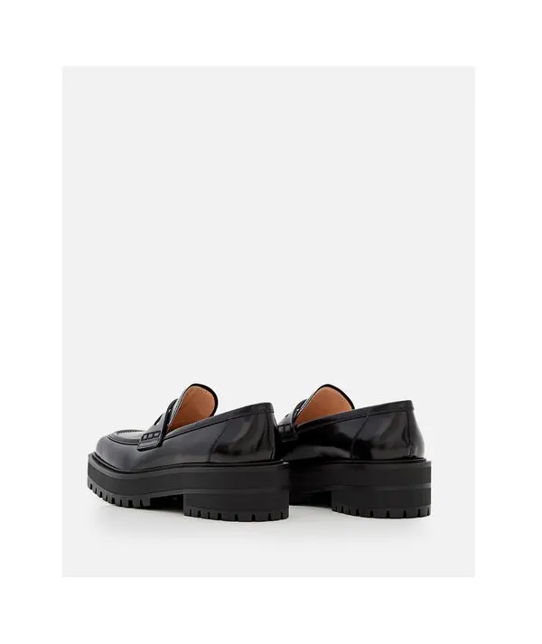 GIANVITO ROSSI Square Toe Lug Sole Loafers