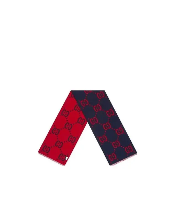 Gucci Gg Jacquard Scarf - Red