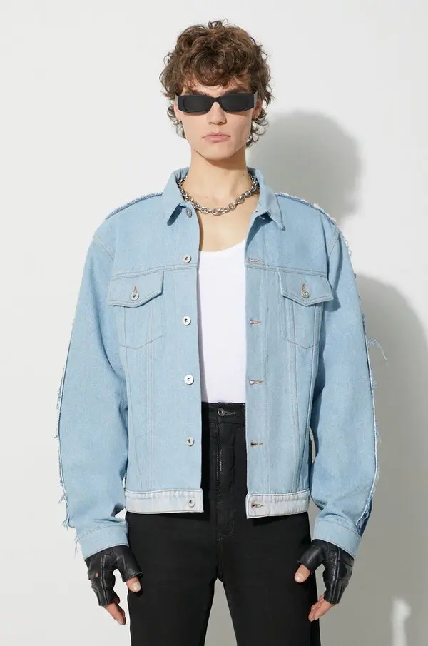 Heron Preston Patchwork Denim Jacket - Blue