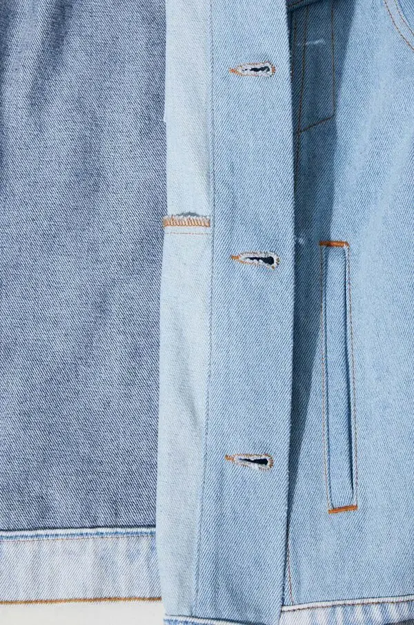 Heron Preston Patchwork Denim Jacket - Blue