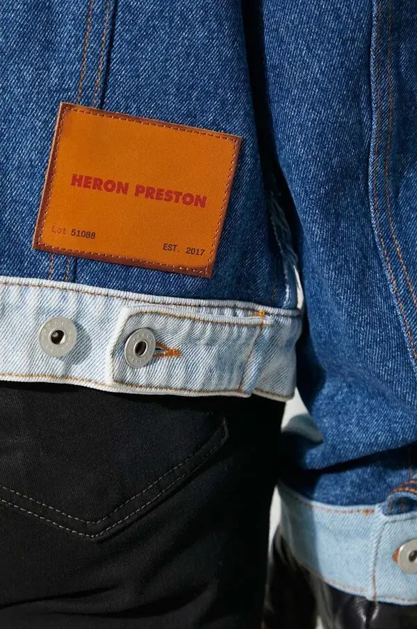 Heron Preston Patchwork Denim Jacket - Blue