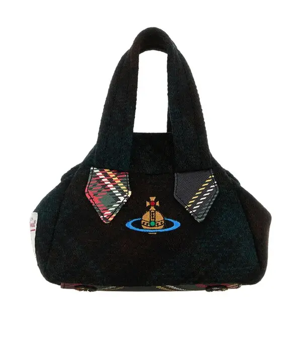 VIVIENNE WESTWOOD Logo Embroidered Mini Handbag - Black