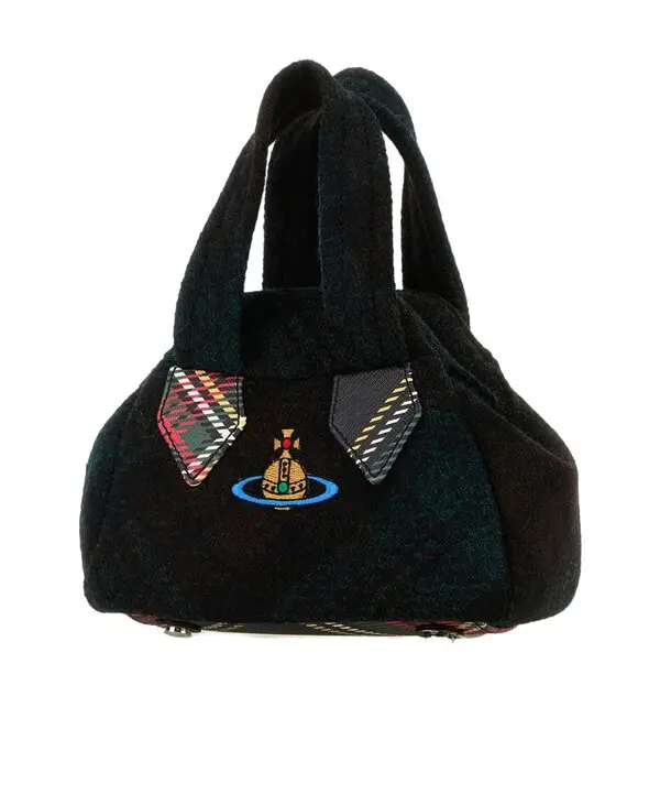 VIVIENNE WESTWOOD Mini Handbag With Logo Embroidery - Black
