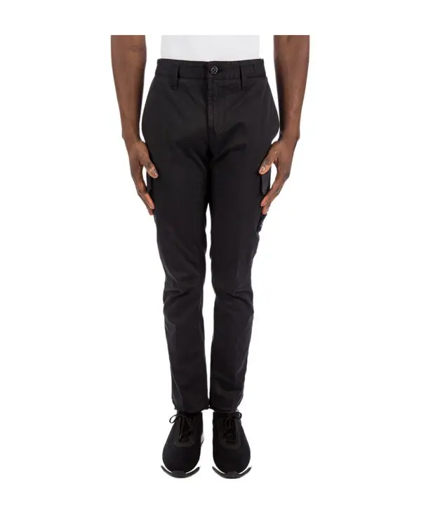 Stone Island Compass Patch Straight Leg Trousers - Black