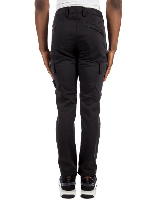 Stone Island Compass Patch Straight Leg Trousers - Black