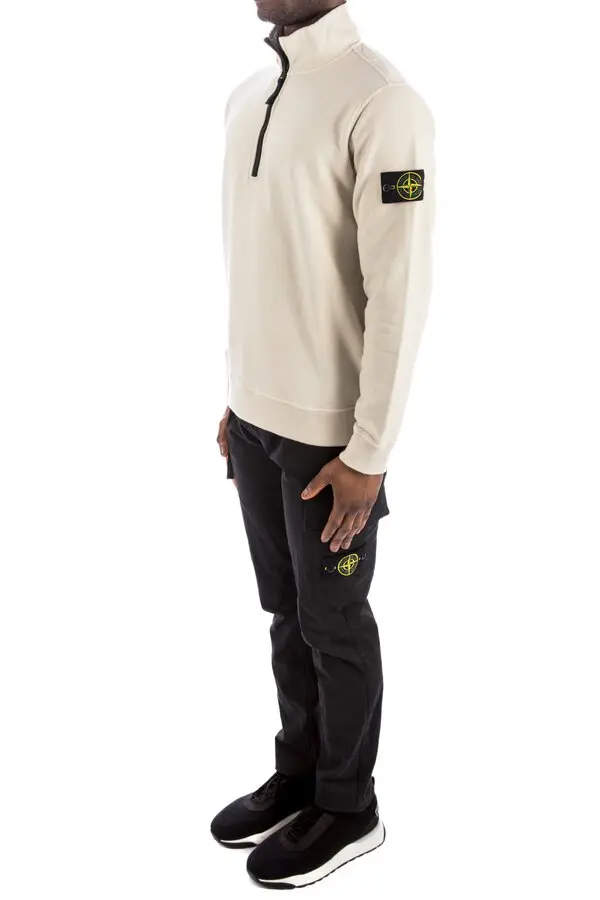 Stone Island Compass Patch Straight Leg Trousers - Black