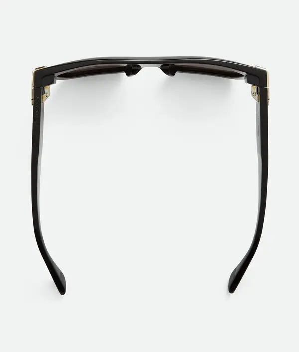 Bottega Veneta Rectangle Frame Sunglasses - Black/gray