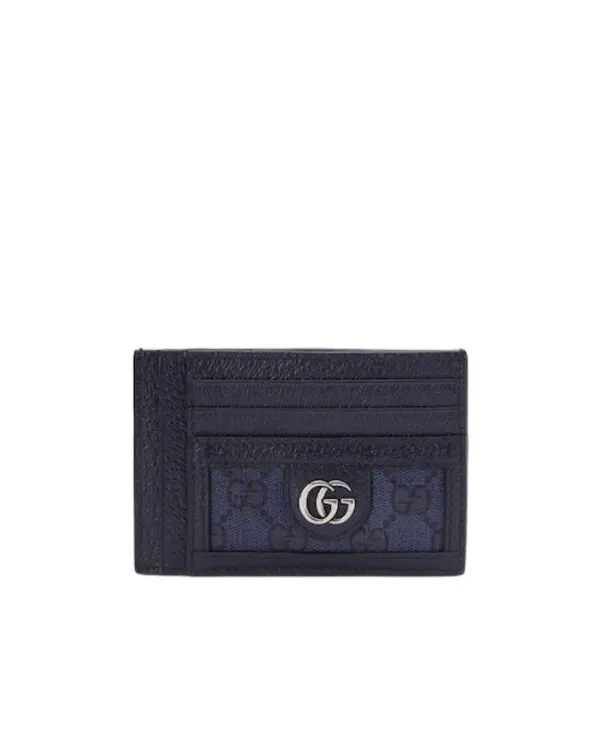 Gucci Gg Logo Plaque Card Holder - Blue