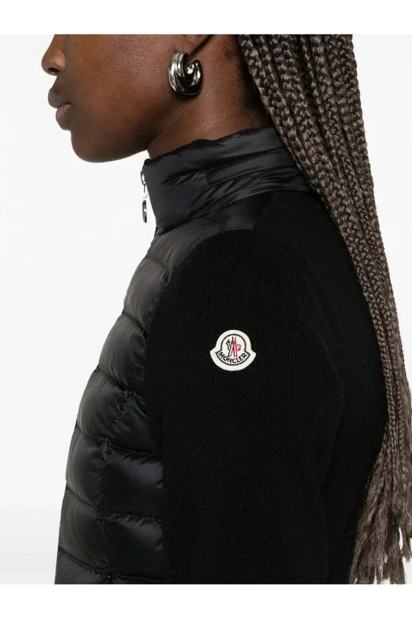 Moncler Quilted Zip-up Cardigan - Black