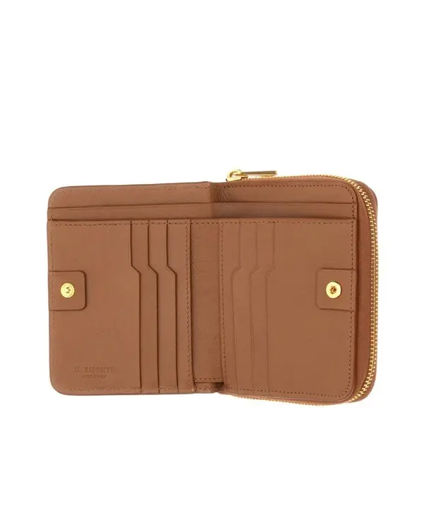 Il Bisonte Logo Embossed Bi-fold Wallet - Brown