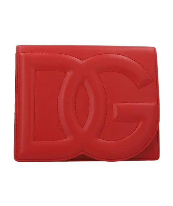 Dolce & Gabbana Logo Embossed Foldover Top Crossbody Bag - Red