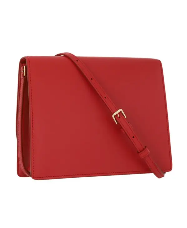 Dolce & Gabbana Logo Embossed Foldover Top Crossbody Bag - Red