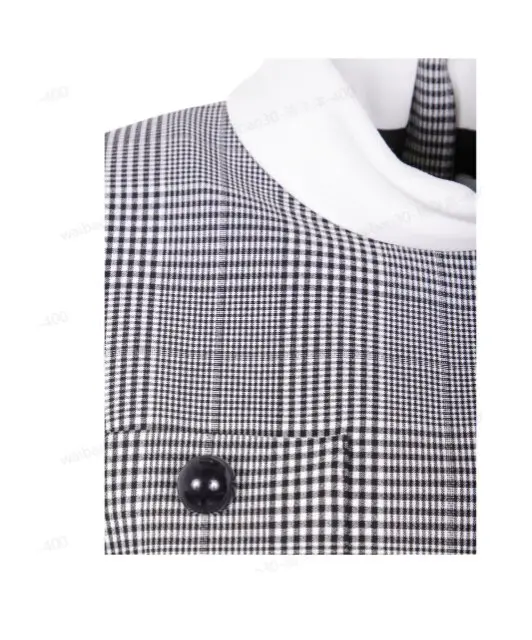 SELF-PORTRAIT Checked Cropped Vest With Zip Closure - Gray