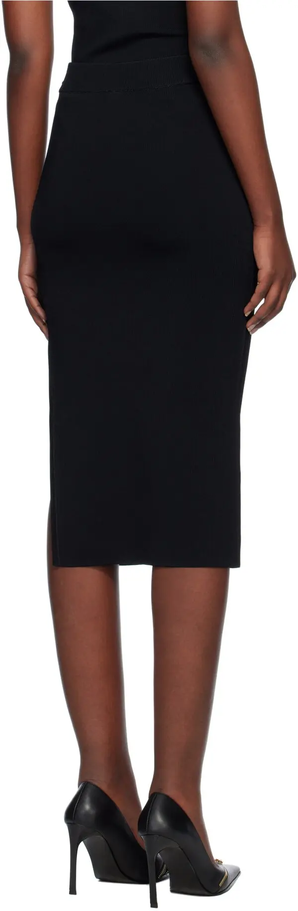 Versace Decorative Button Knit Midi Skirt