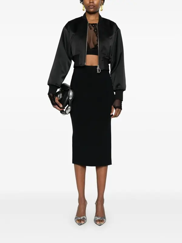 Versace Decorative Button Knit Midi Skirt