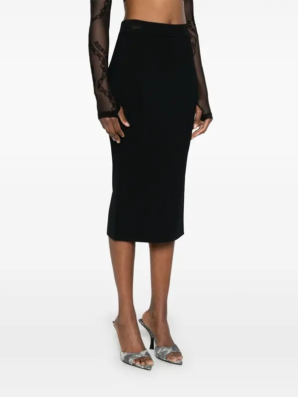 Versace Decorative Button Knit Midi Skirt