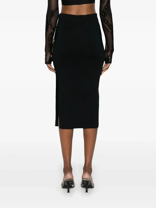 Versace Decorative Button Knit Midi Skirt
