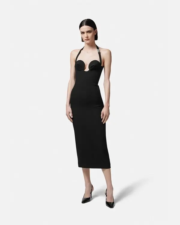 Versace Medusa '95 Fluted Midi Dress