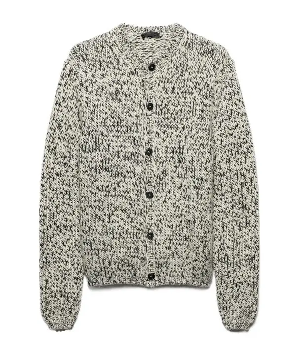 Prada Two-toned Button-up Cardigan - Black/ivory