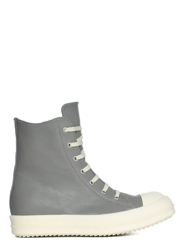 Rick Owens Zipped Leather High-top Sneakers - Washed Indigo