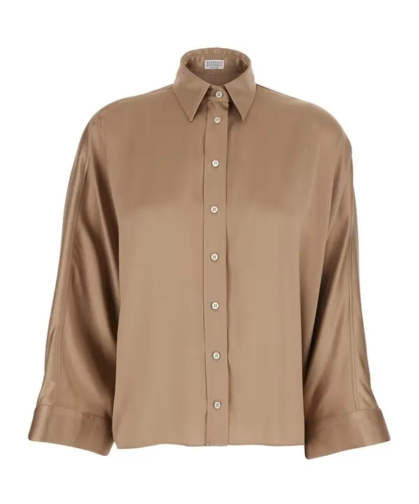 Brunello Cucinelli Long-sleeve Blouse With Lapel Collar - No