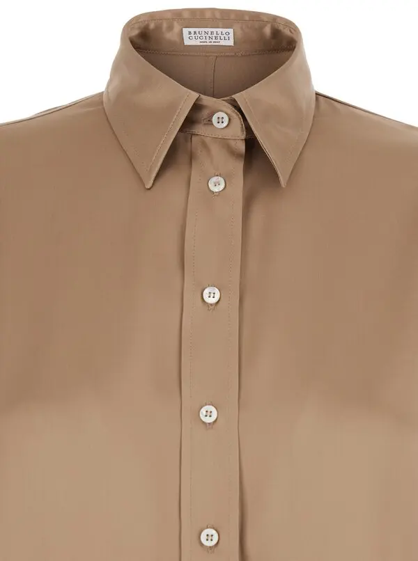 Brunello Cucinelli Long-sleeve Blouse With Lapel Collar - No