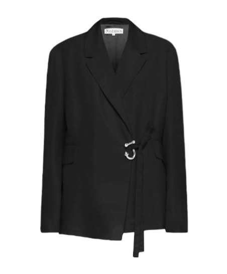 J.W.ANDERSON Relaxed Fit Tailored Wrap Blazer - Black