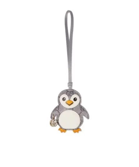 Gucci Penguin-shaped Bag Charm - Gray And Yellow