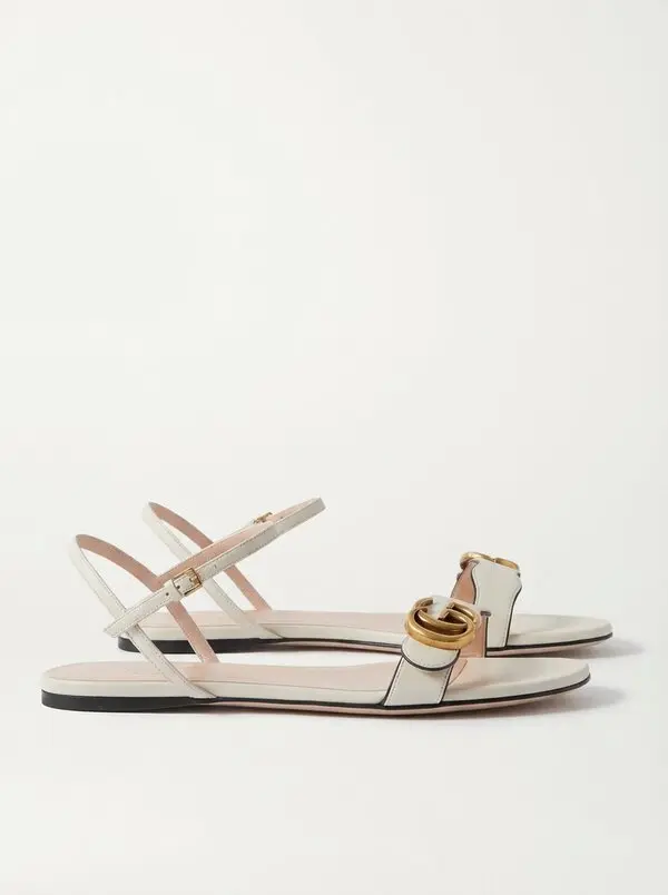 Gucci Leather Sandal With Double G Buckle - White