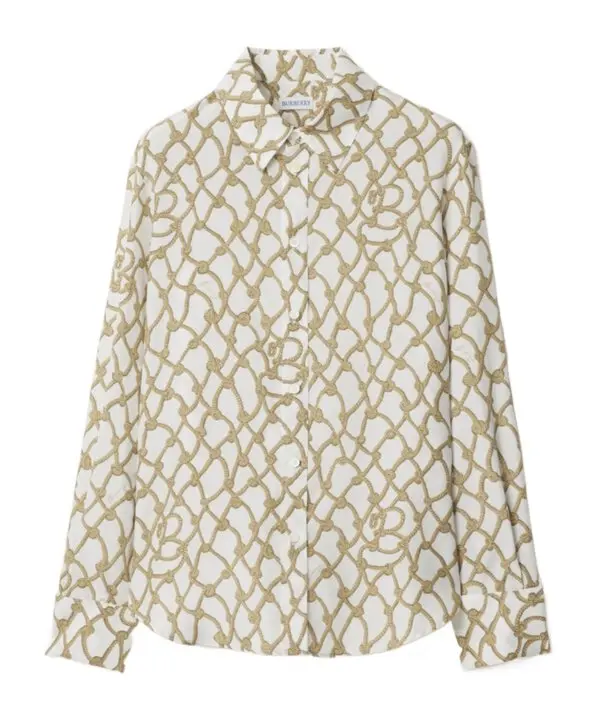Burberry Nautical Knot Print Silk Shirt - Thatch