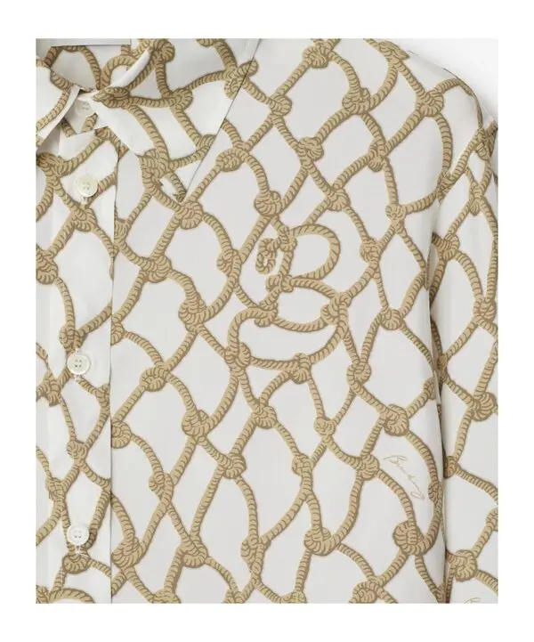 Burberry Nautical Knot Print Silk Shirt - Thatch