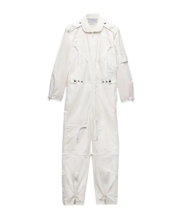Prada Long-sleeved Zipped Jumpsuit - White