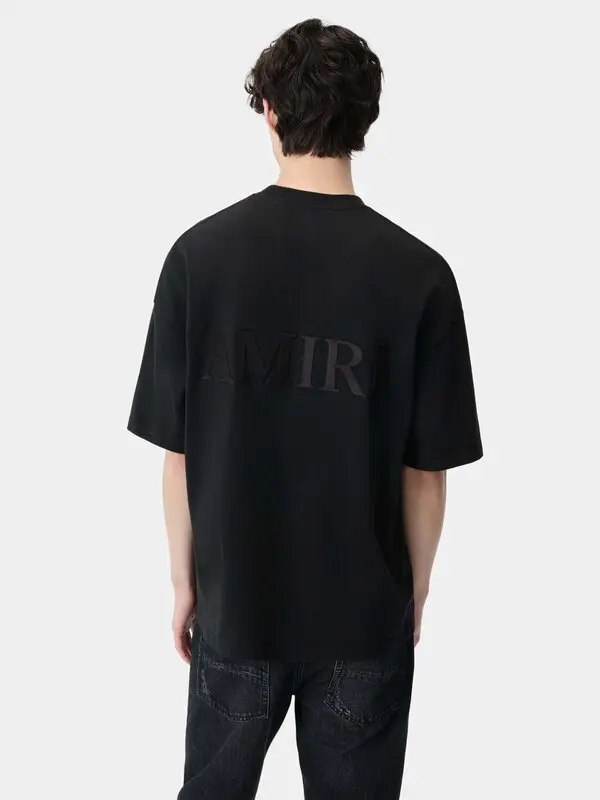 Amiri Logo Embroidered Oversized T-shirt - Black
