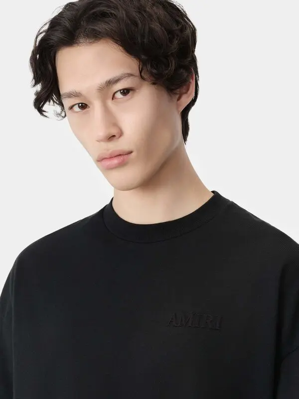 Amiri Logo Embroidered Oversized T-shirt - Black