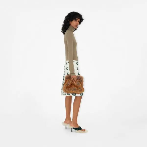 Burberry Ribbed Roll-neck Jumper With Logo Patch - Brown