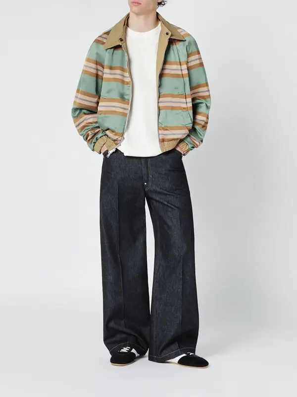 Dries Van Noten Zip-up Striped Reversible Jacket