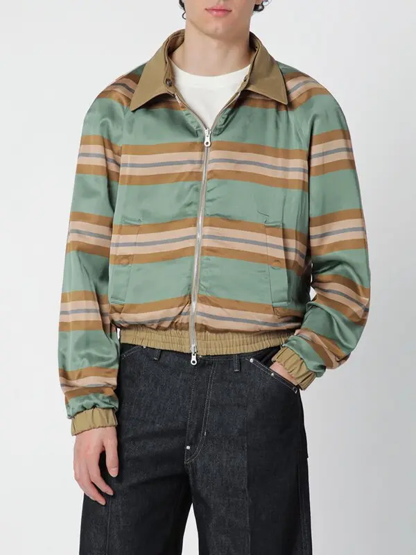 Dries Van Noten Zip-up Striped Reversible Jacket