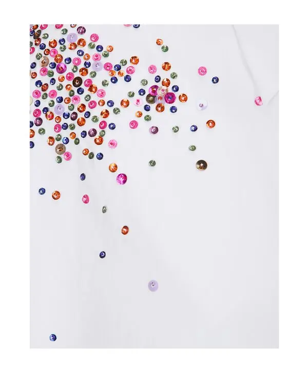 Dries Van Noten Oversized Embellished Cotton Oxford Shirt - White
