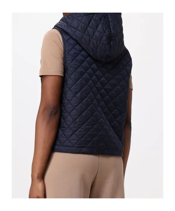 Max Mara Quilted Hooded Vest - Black