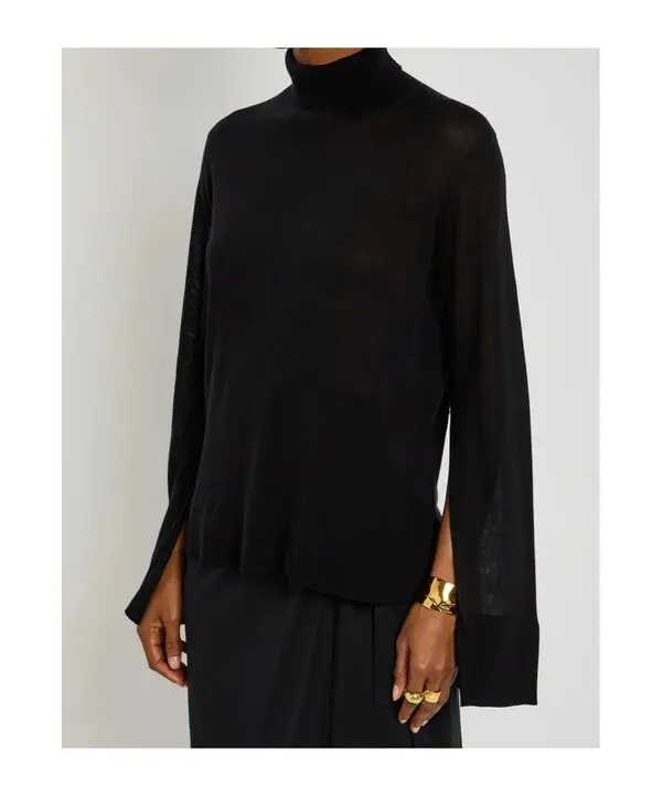 TOTEME High-neck Knitted Jumper With Side Slits