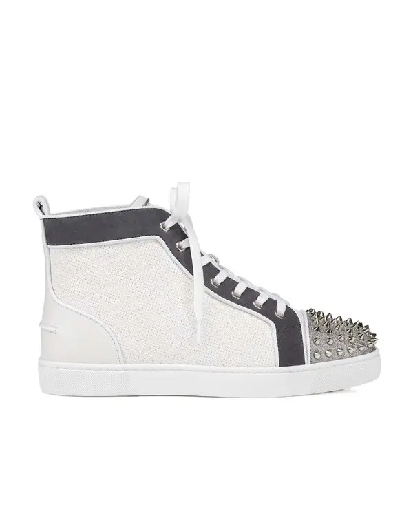CHRISTIAN LOUBOUTIN Lou Spikes High-top Leather Sneakers - White