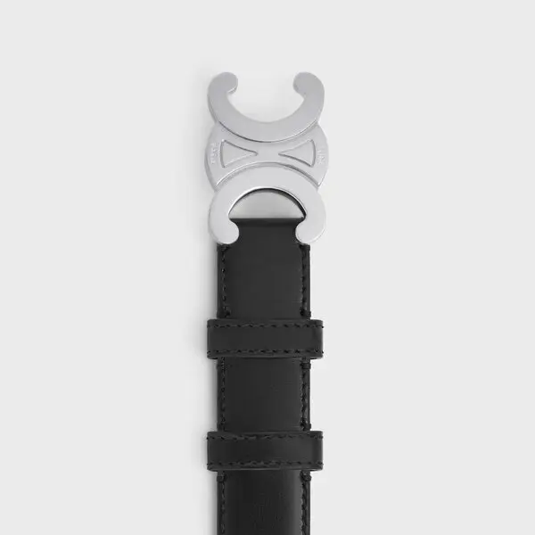 Celine Triomphe Belt 25mm In Taurillon Leather - Black